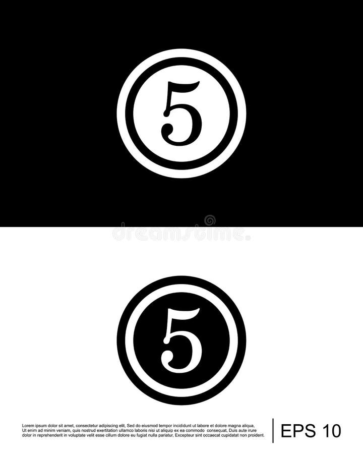 Coin Number, Button Number Icon Template Stock Vector - Illustration of ...