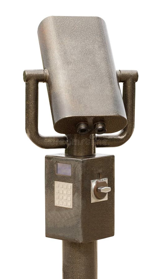 Coin Operated Binocular Viewer on a White Stock Photo - Image of ...