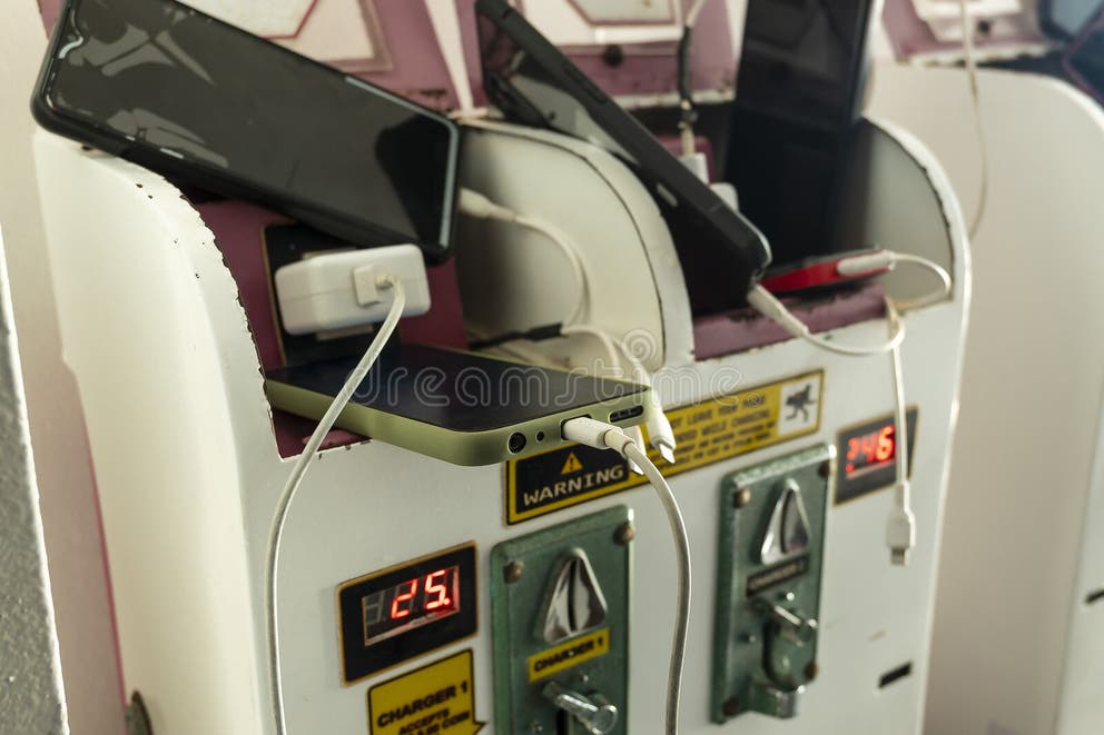 A Coin Operated Cellphone Charging Station with Timer Installed at a ...