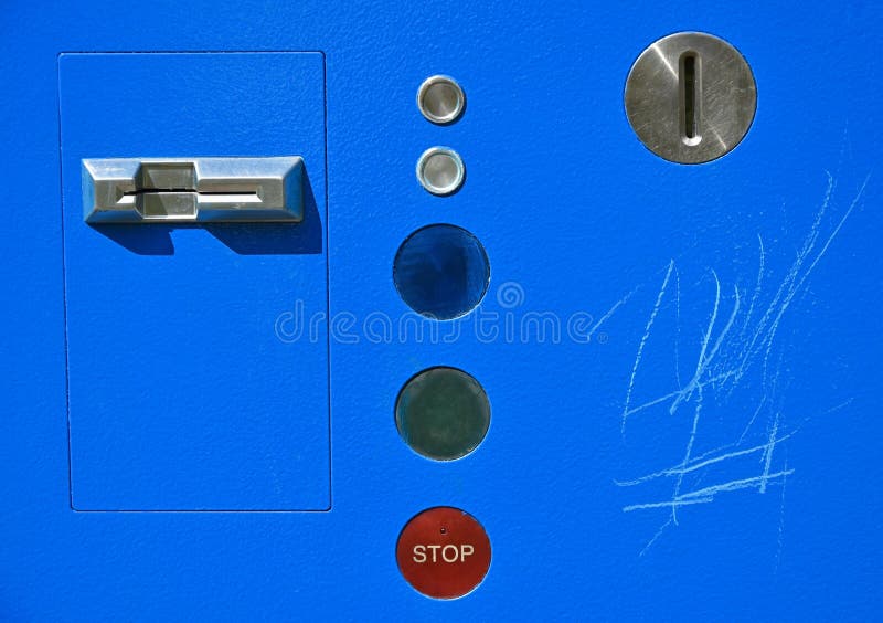 Coin Operated Parking Automat Stock Image - Image of parking, blue ...
