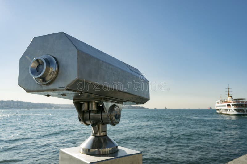 Coin operated viewfinder stock image. Image of metal - 107815521