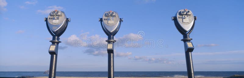 Coin-operated Viewing Binoculars Stock Photo - Image of leisure ...