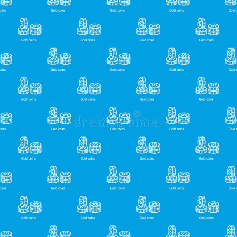 Coin Pattern Vector Seamless Blue Stock Vector - Illustration of income ...
