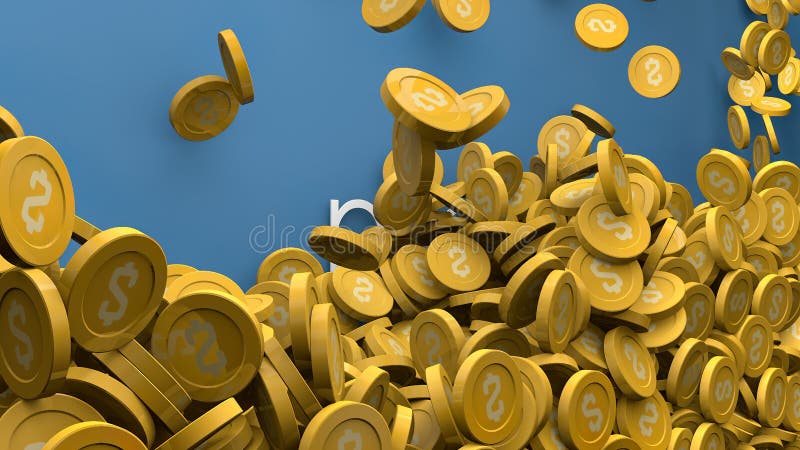 Coin Piling Up Increasing Price Animation. Stock Video - Video of drop ...