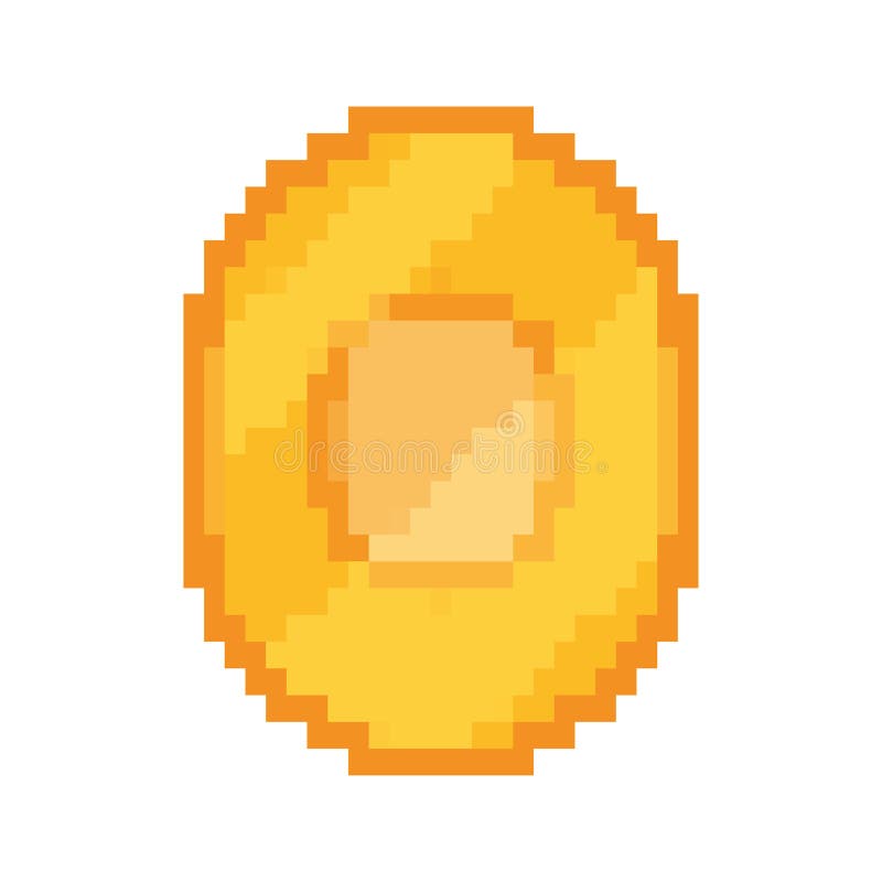 Coin pixel icon stock vector. Illustration of arcade - 240408843