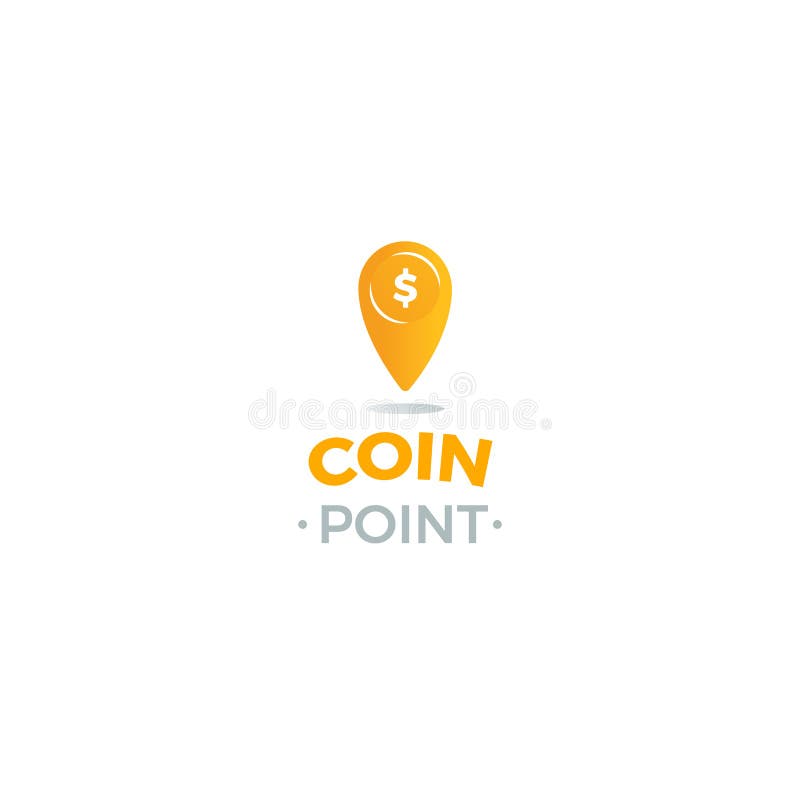 Coin Point Logo. Location of Money Logotype Stock Vector - Illustration ...