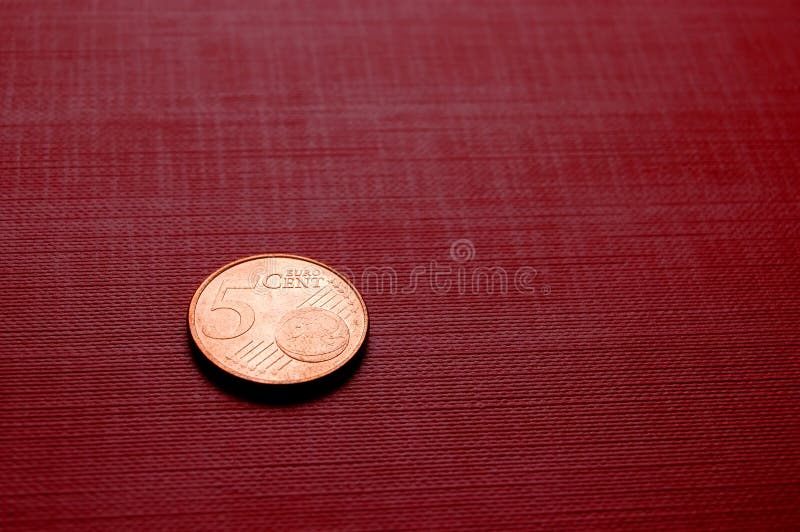 Coin On Red Surface Picture. Image: 1369236