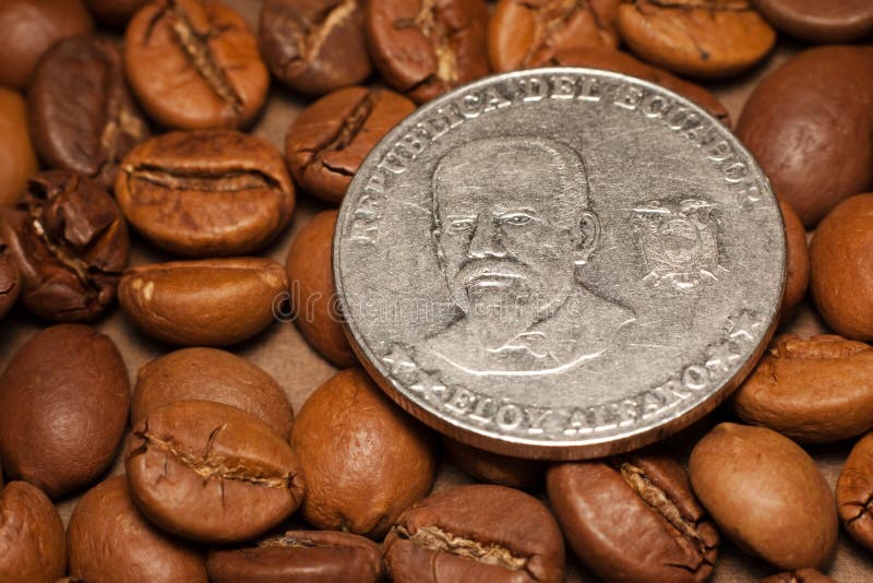 Coin of Republic Ecuador on Coffee Beans Stock Image - Image of alloy ...