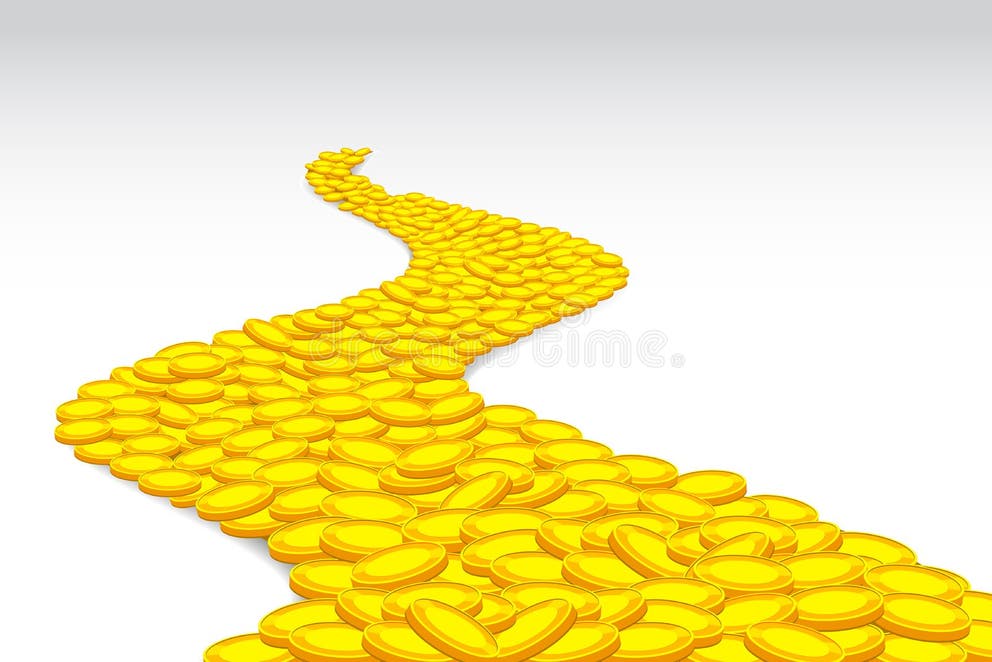 Coin Road stock vector. Illustration of freeway, asset - 21177303