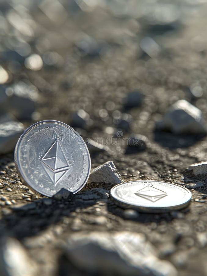 Coin on Rocks stock illustration. Illustration of object - 374316146