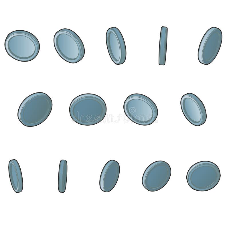 Coin Rotate Sprite Sheet stock vector. Illustration of finance - 111374290