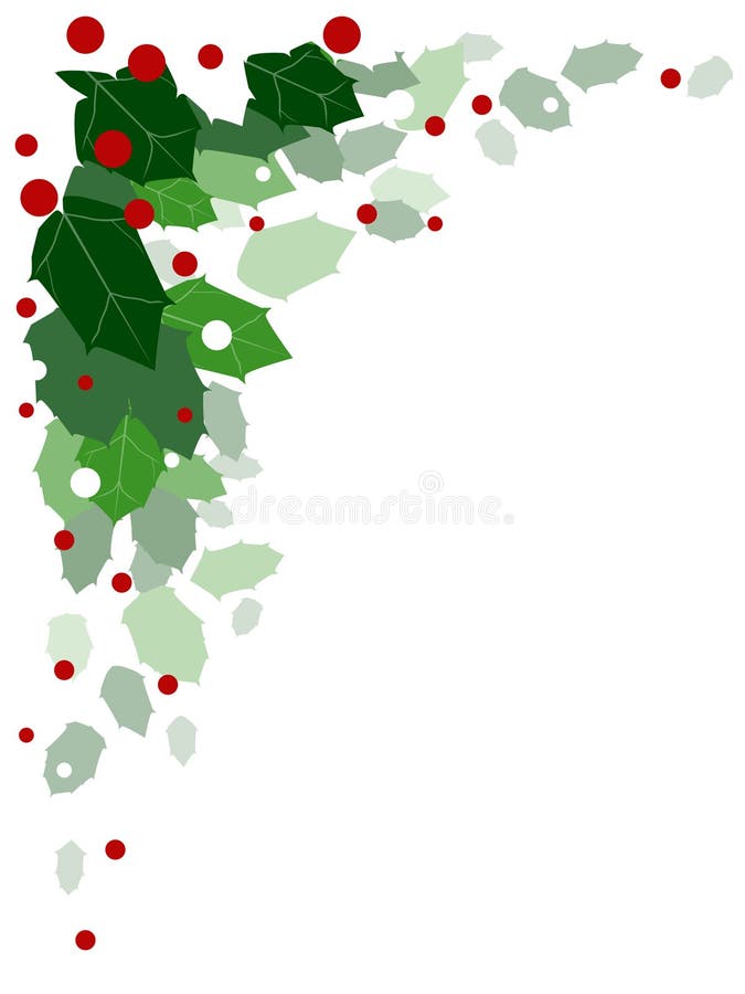 Coin rouge et vert de houx illustration stock. Illustration du fond ...