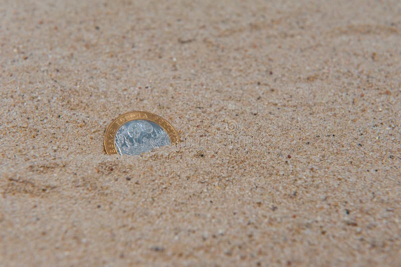 Coins at the beach stock image. Image of three, treasury - 5999003