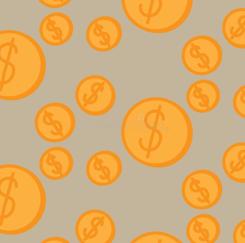 Coin Seamless Pattern stock vector. Illustration of design - 54641427