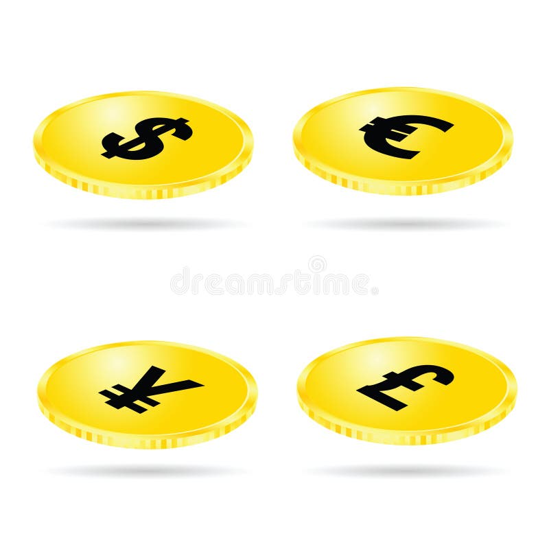 Coin set money gold stock vector. Illustration of money - 51405158