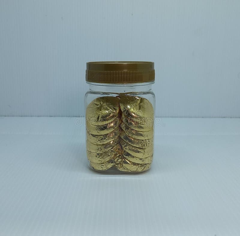 Coin-shaped Chocolate in a Jar Stock Image - Image of change, currency ...