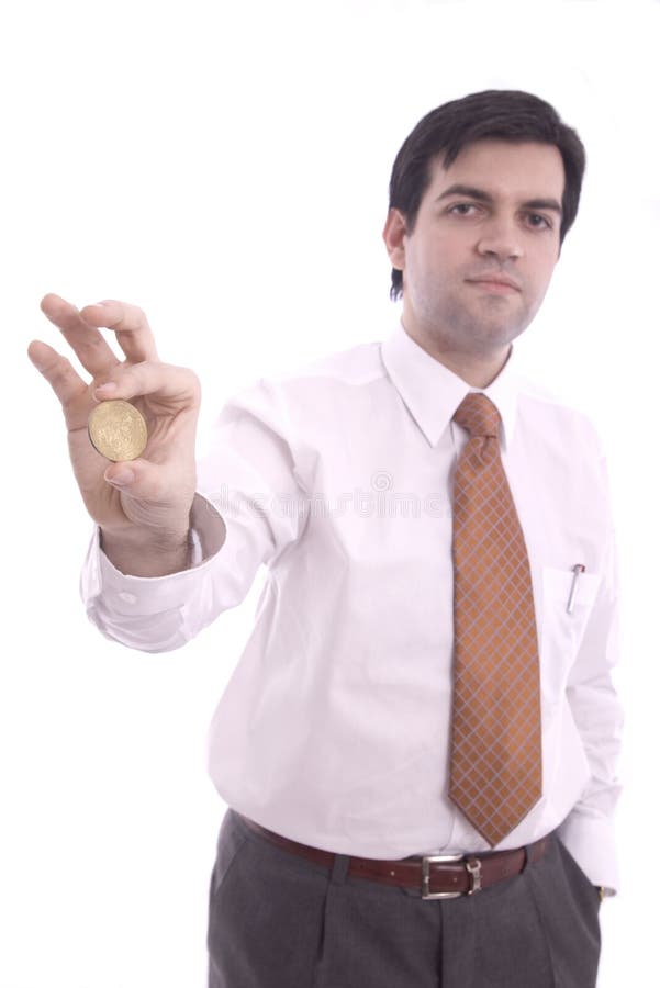 Coin Shown by a Businessman Stock Image - Image of multinational ...