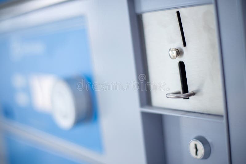 Coin Slot of Coin Laundry Vending Machine Stock Photo - Image of ...
