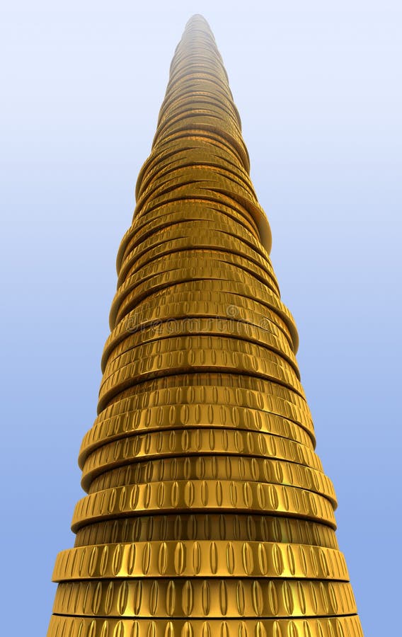 Coin stack stock illustration. Illustration of financial - 13262728