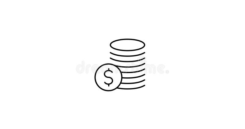 Coin Stack Animated Outline Icon Stock Footage - Video of alpha ...
