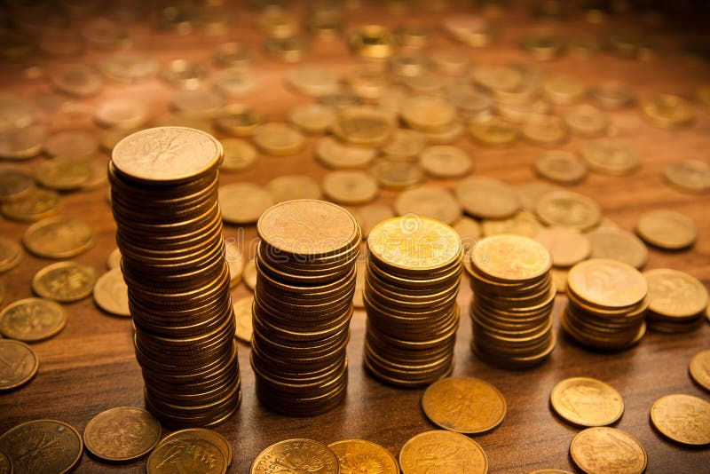 Coin Stack on Black Bacground Stock Image - Image of cash, euro: 18818297