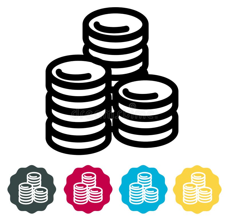 Coin Stack - Free Market - Icon Stock Illustration - Illustration of ...