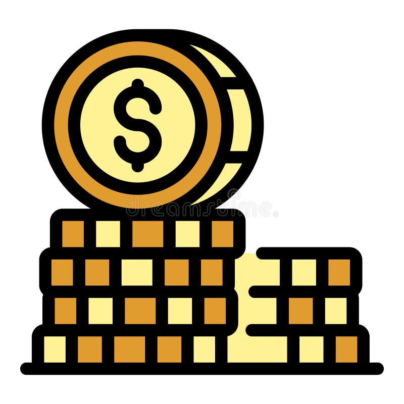 Coin Stack Fund Icon Color Outline Vector Stock Vector - Illustration ...