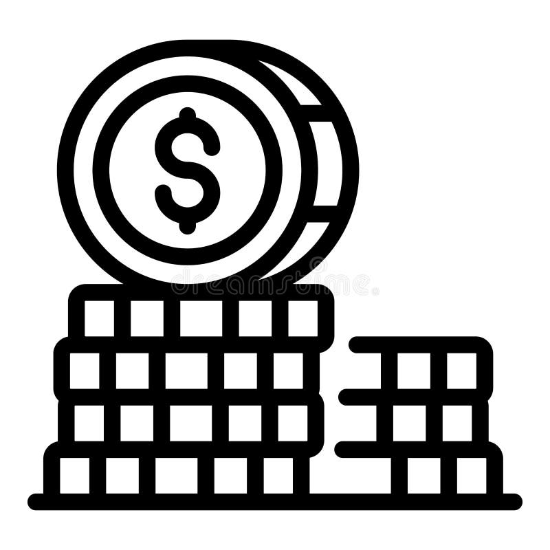 Coin Stack Fund Icon, Outline Style Stock Vector - Illustration of ...