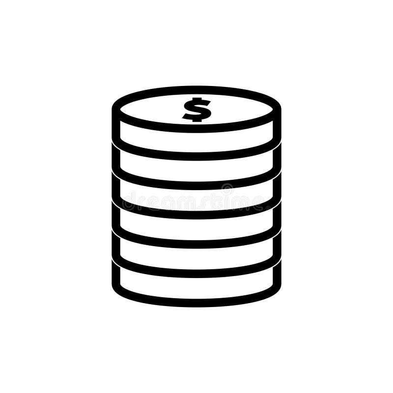 Coin stack icon stock vector. Illustration of financial - 384915005