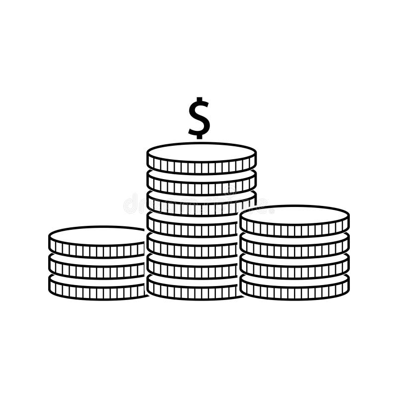 Coin stack icon stock vector. Illustration of income - 384946617