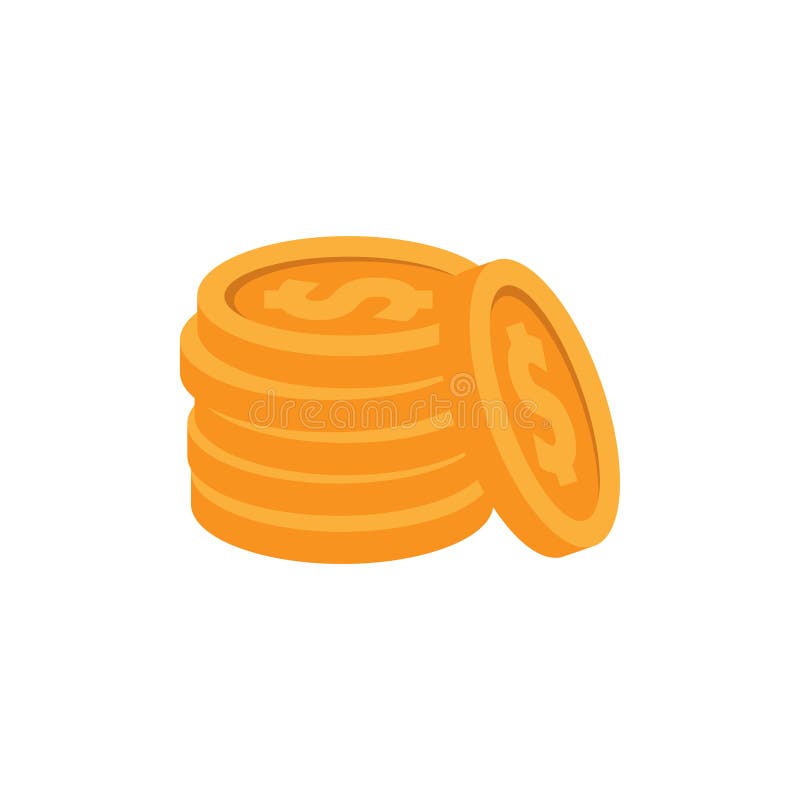 Coin Stack Icon Design Template Illustration Vector Isolated Stock ...