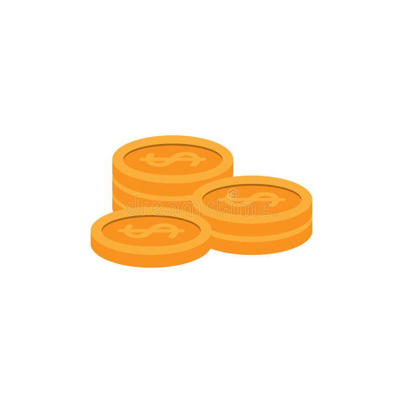 Coin Stack Icon Design Template Illustration Vector Isolated Stock ...