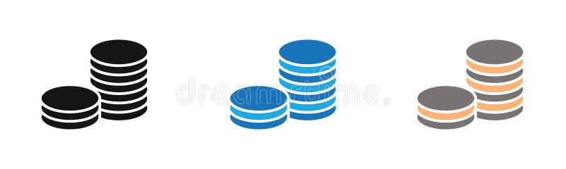 Coin Stack Icon Line Art Logo Set Stock Vector - Illustration of change ...