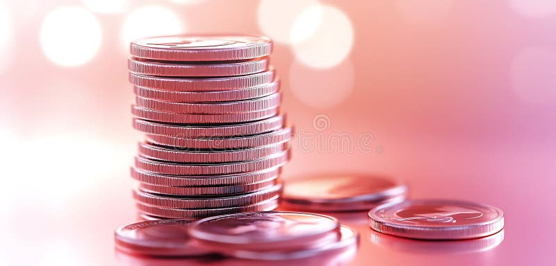 Coin Stack Icon with Shiny, Metallic Effects Stock Illustration ...