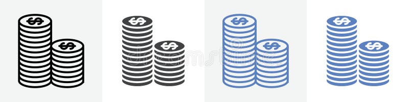 Coin Stack Icon Vector Set Use for Web Ui or App Stock Vector ...