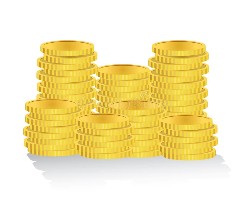 Coin stack illustration stock vector. Illustration of cash - 83638263