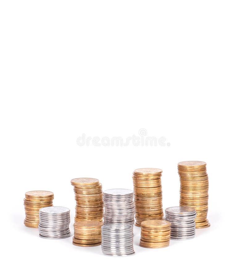 Coin stack isolated stock photo. Image of business, payment - 63534394