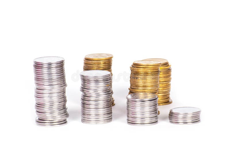 Coin stack isolated stock photo. Image of coin, economy - 64082812