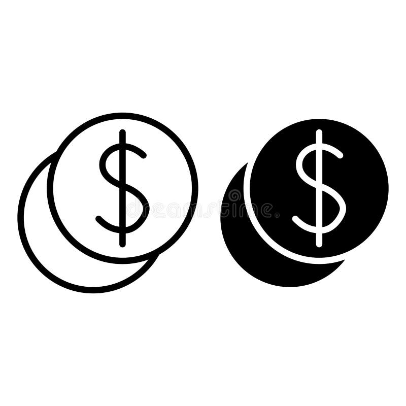 Coin Stack Line Icon. Cent Coins Vector Illustration Isolated on White ...