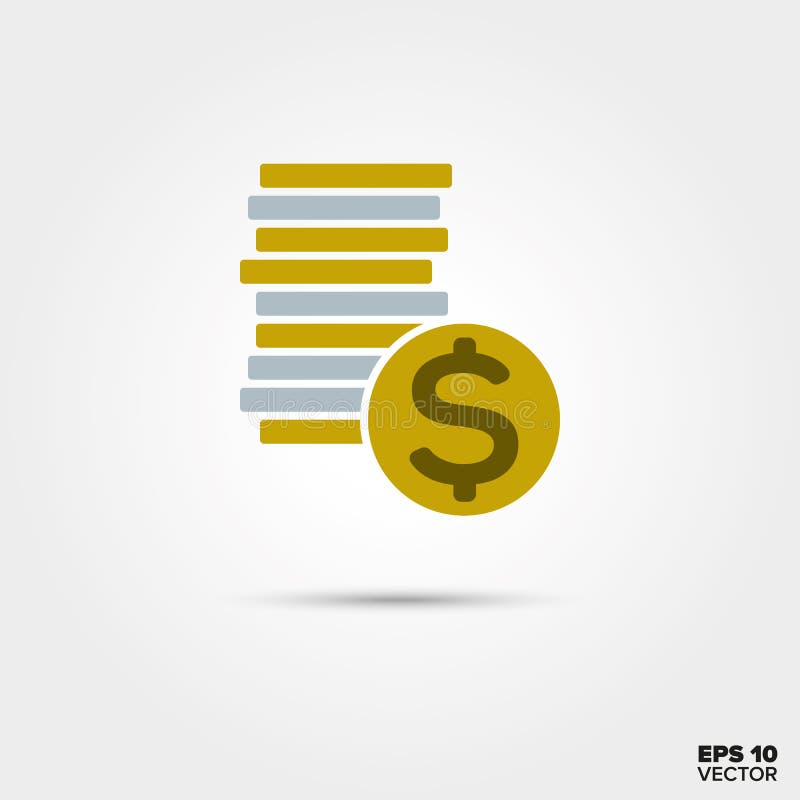 Coin stack vector icon stock vector. Illustration of money - 100567078