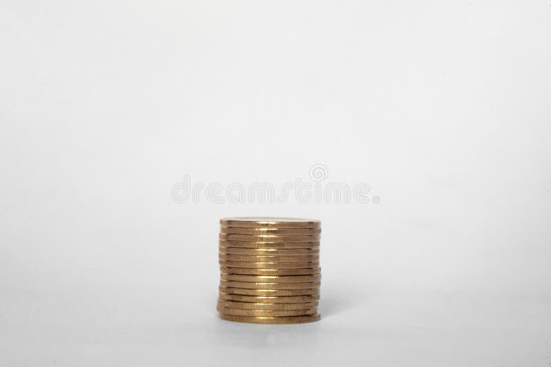 Coin Stack on White Background Money Value Buisness Finance Stock Photo ...