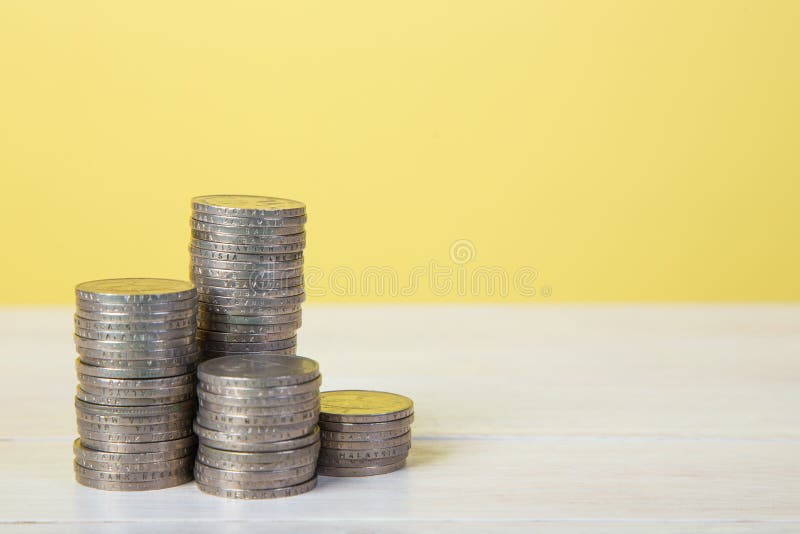Coin stacking stock photo. Image of earning, dollar - 121254854