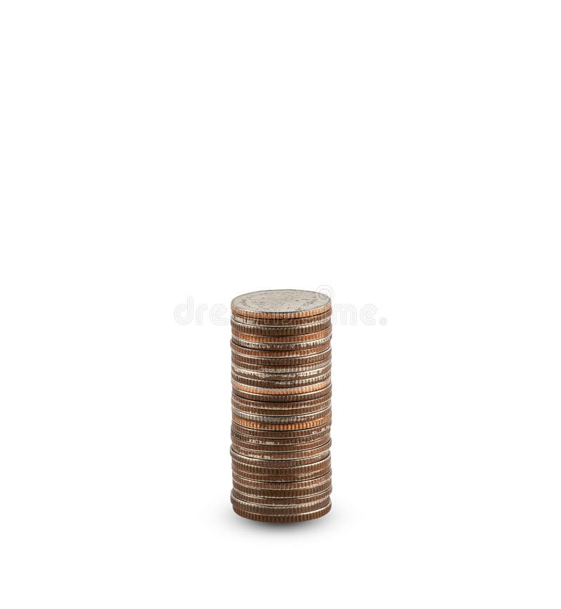 Coin Stacks As a Graph Isolated on White Background Stock Photo - Image ...