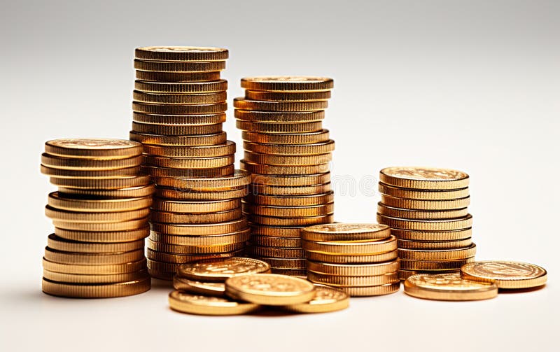 Coin Stacks with No Background Stock Image - Image of platform, online ...