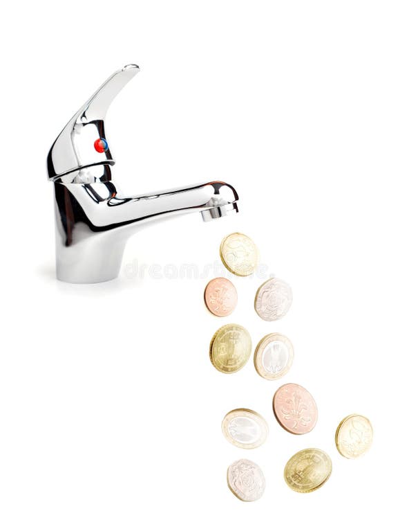 Coin Tap stock photo. Image of flowing, cash, flow, kitchen - 19770524