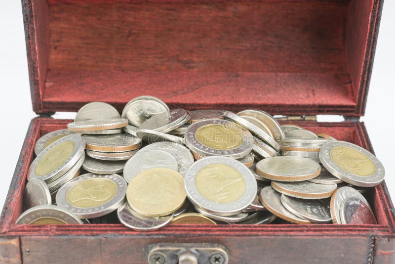Thai Bath Coins Isolated on White Background Stock Image - Image of ...