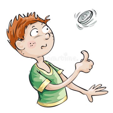 Coin Toss stock vector. Illustration of chance, intent - 21637194