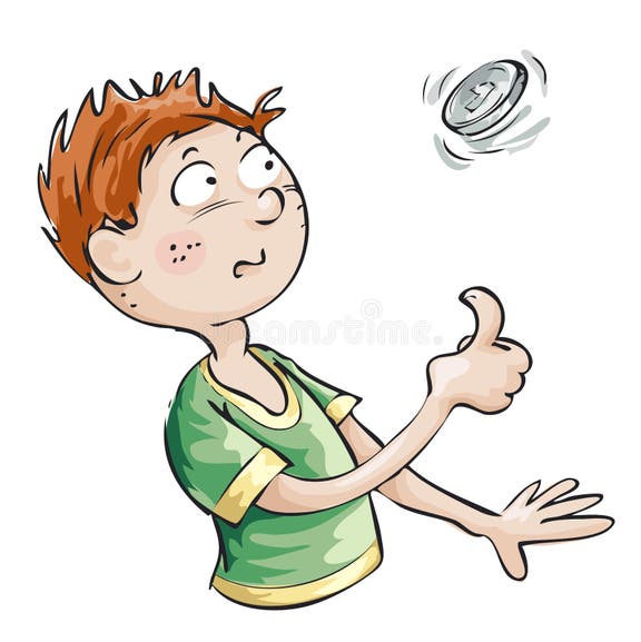 Coin Toss stock vector. Illustration of chance, intent - 21637194