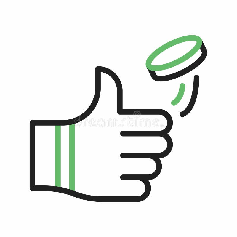 Coin Toss Icon Vector Image. Stock Vector - Illustration of line ...
