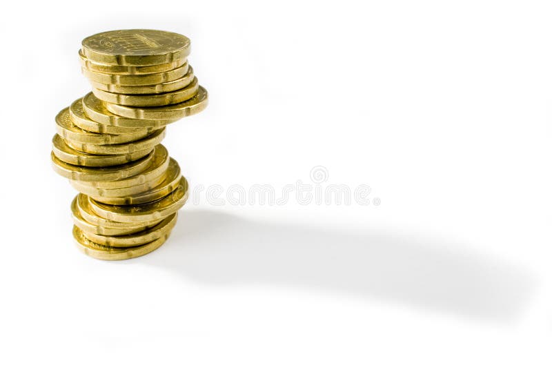 Coin tower stock photo. Image of financial, yellow, savings - 7439926